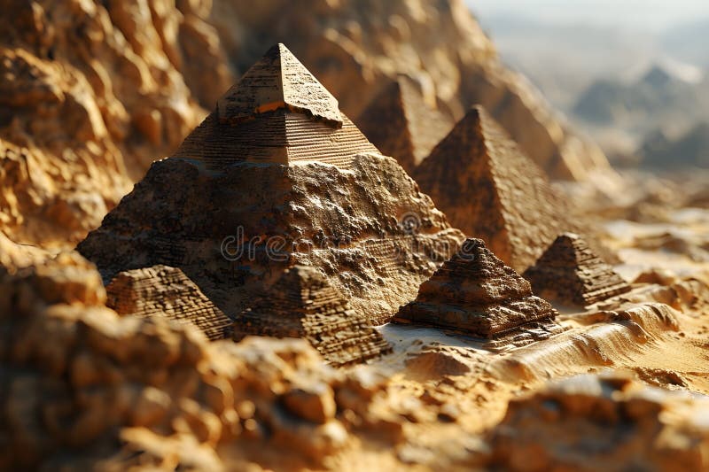 Miniature Pyramids of Giza stock photo. Image of cairo - 302295052