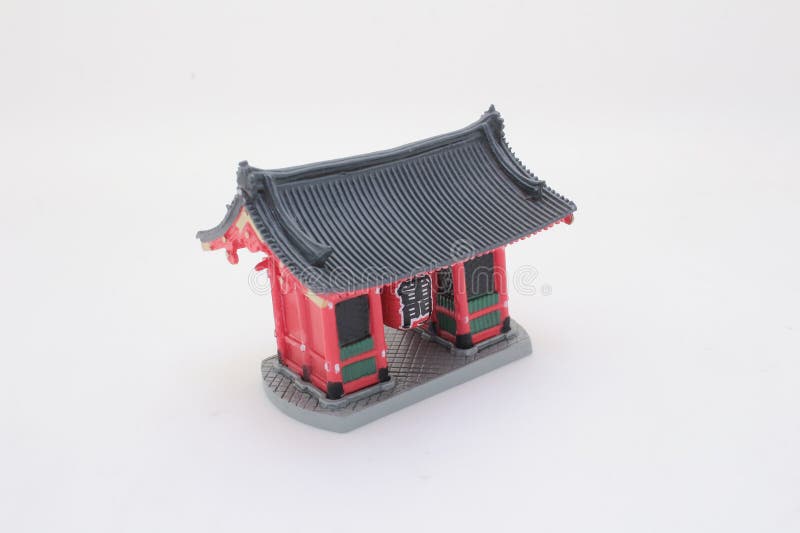 Miniature Japanese Temple Gate on White Background Stock Image - Image ...