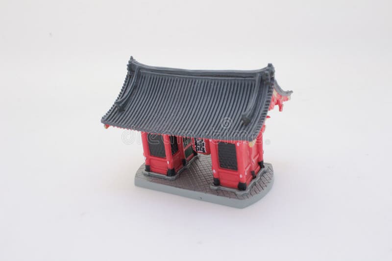 Miniature Japanese Temple Gate on White Background Stock Photo - Image ...
