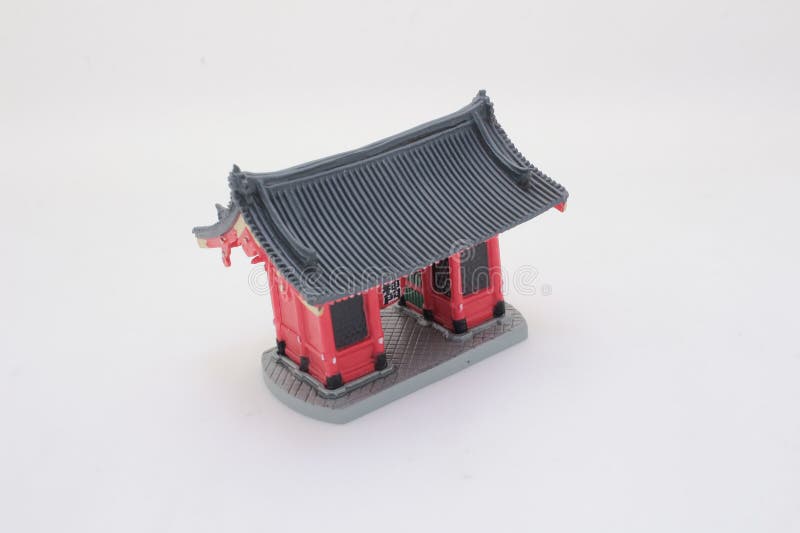 Miniature Japanese Temple Gate on White Background Stock Image - Image ...