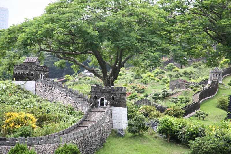 Miniature Landscape of the Great Wall Editorial Stock Photo - Image of ...