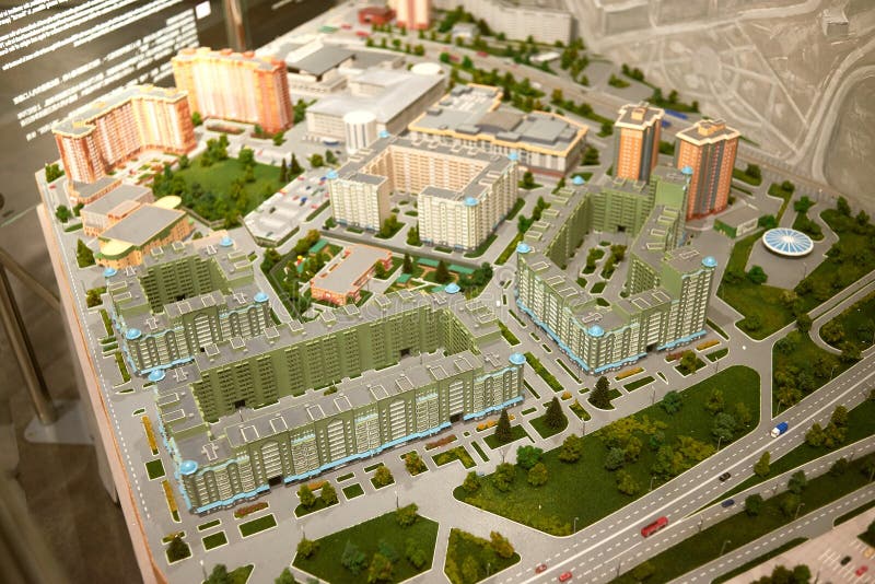 Miniature Layout of City. Mini-replicas of City Buildings and Landmarks ...