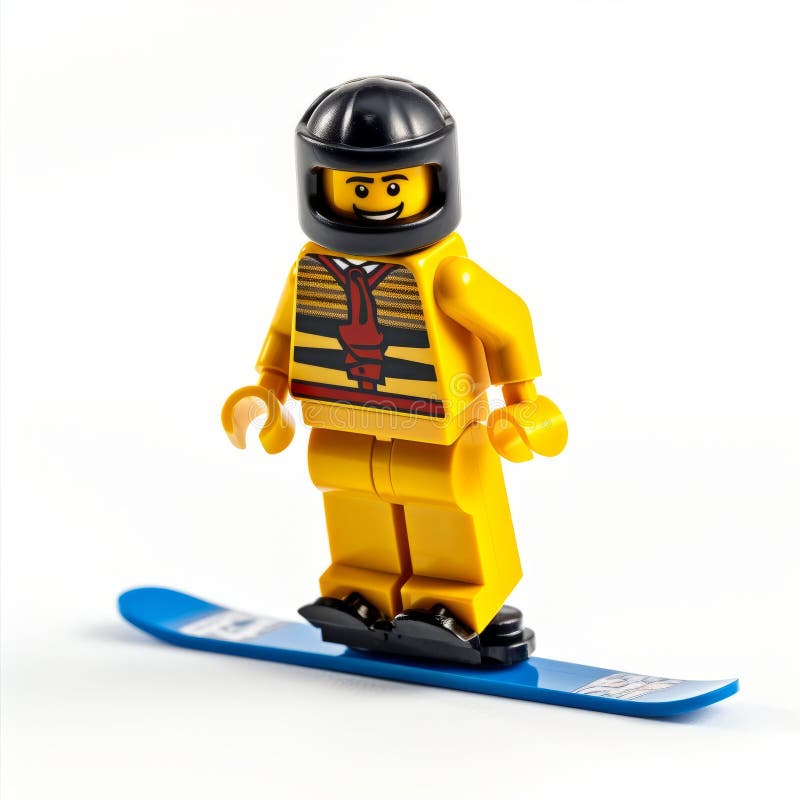 Lego Male Skiing Superhero Figure on Snowboard Stock Illustration ...