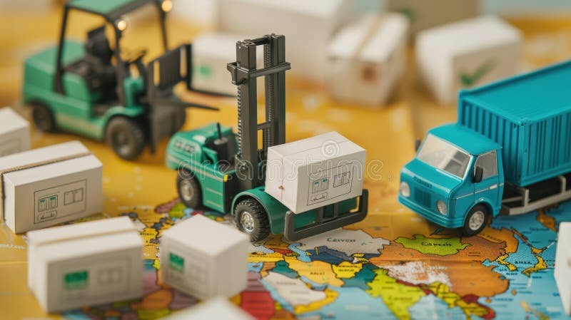 The Miniature Logistics Setup.AI Generated Image Stock Photo - Image of ...