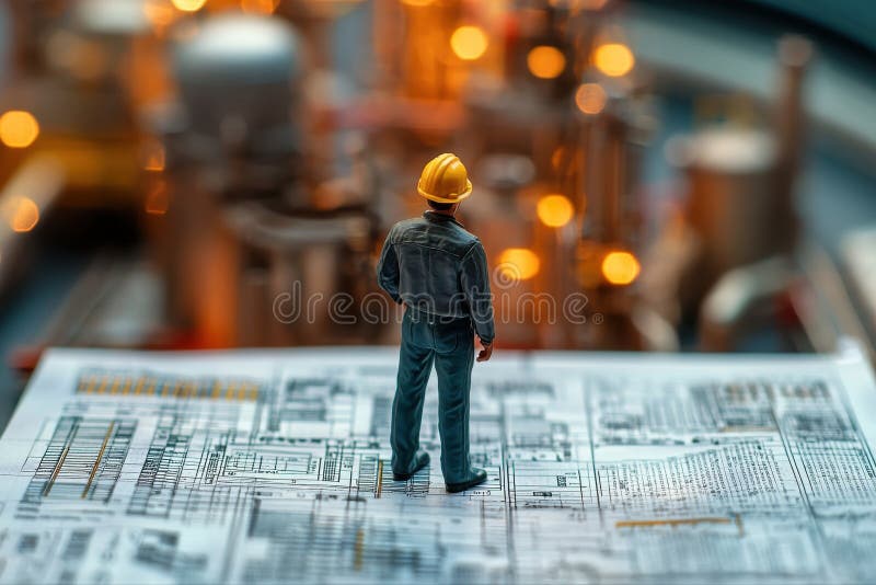 Miniature Man Standing on a Piece of Paper with Abstract Background ...
