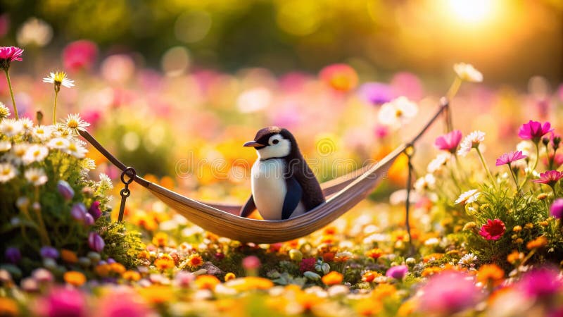 A Miniature Masterpiece a Charming Penguin Napping in a Whimsical ...