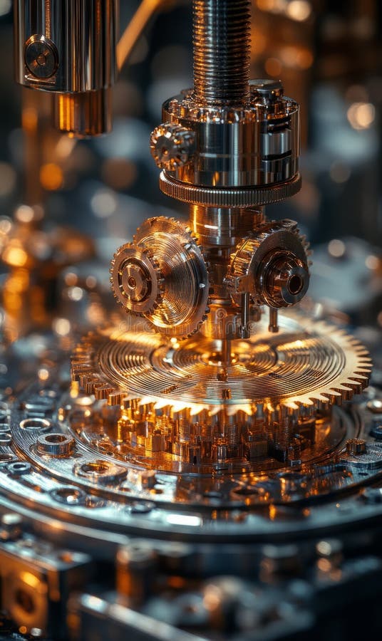 Miniature Mechanical Gears in a Dynamic Assembly Process Stock Image ...