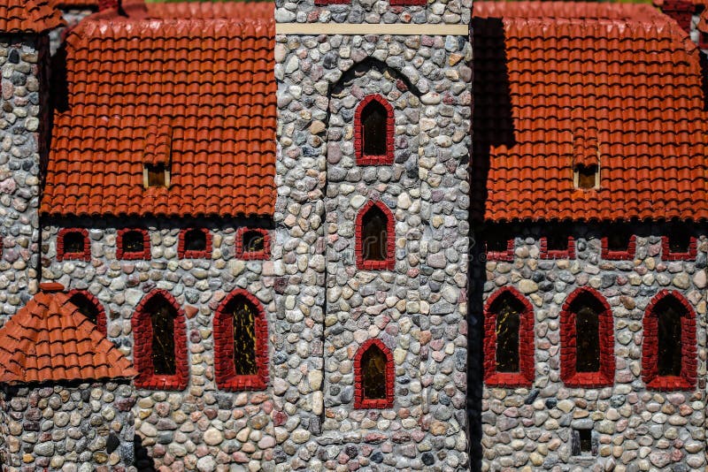 Miniature medieval castle stock image. Image of mini - 240526187