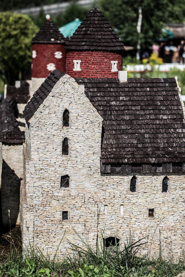 Miniature medieval castle stock photo. Image of fort - 243086218