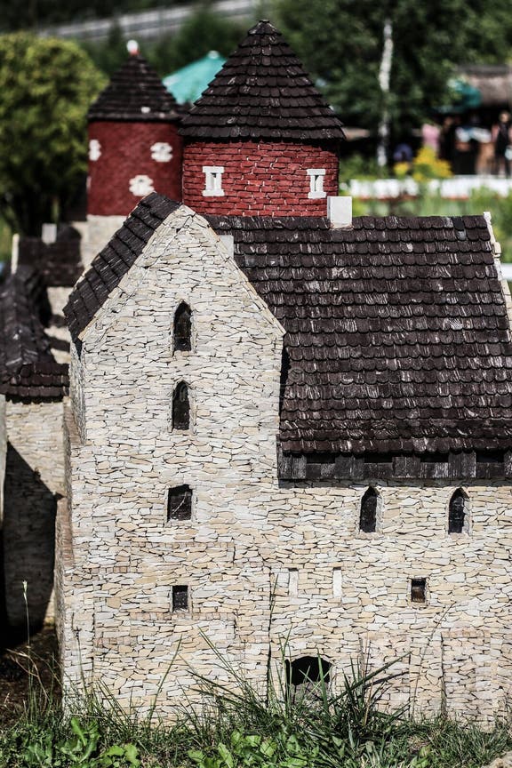 Miniature medieval castle stock photo. Image of fort - 243086218