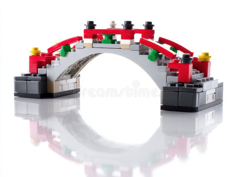 A Miniature Model Bridge Made of LEGO Bricks, with Bright Stock ...