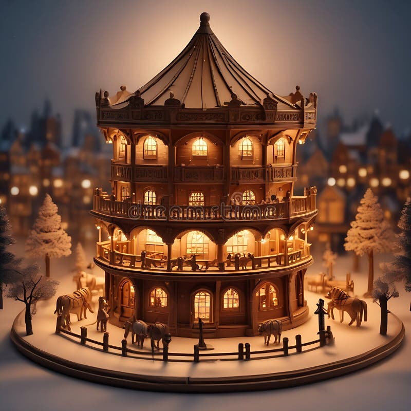 A Miniature Model of the Carousel, Made in the Form of a Multi-layered ...