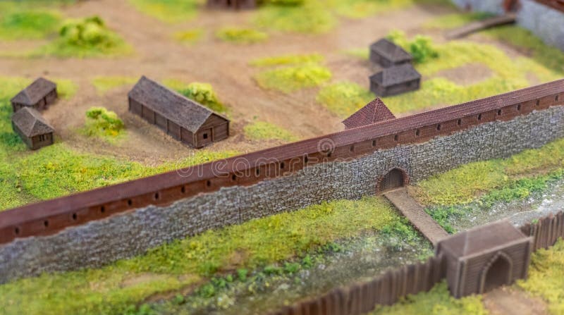 A Miniature Model of a Castle or Fortress of a Defensive Type ...