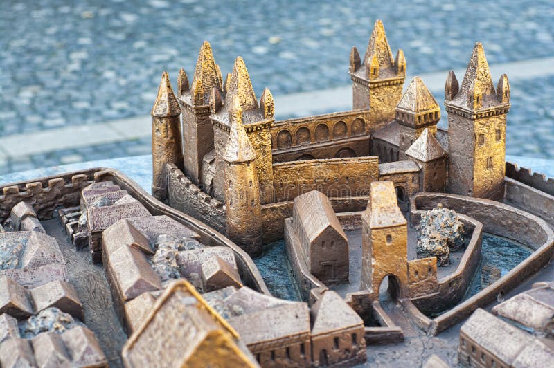 Miniature Bronze Model Castle Medieval Town Koszeg Stock Photos - Free ...