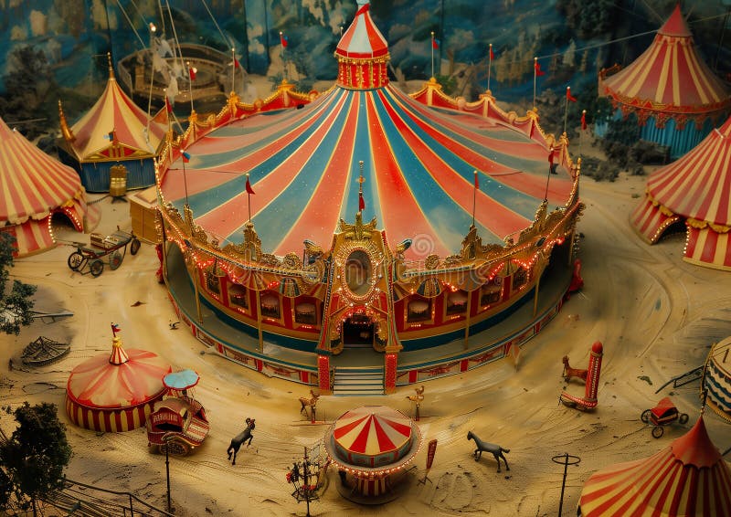 Miniature Model of a Circus Tent Stock Illustration - Illustration of ...