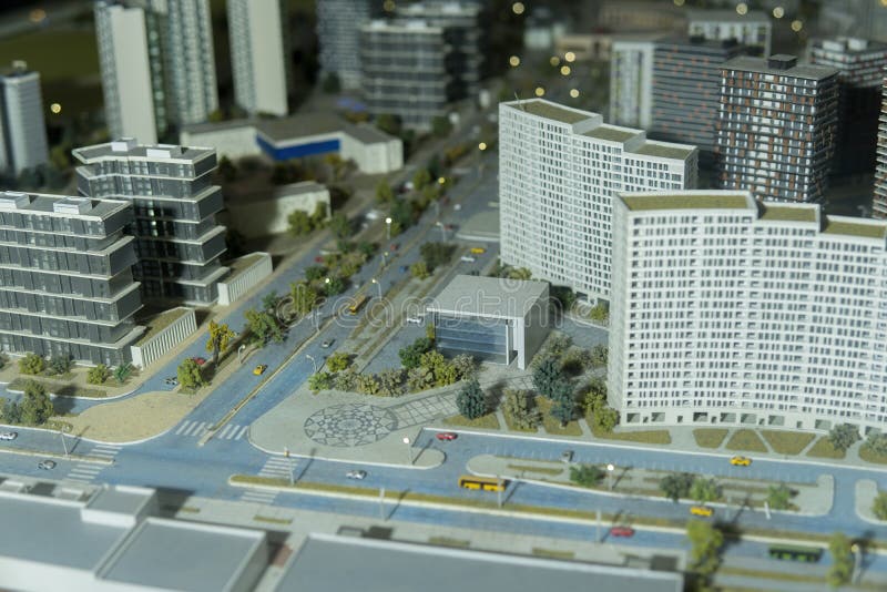 Miniature Model of a City Block of a Road Intersection Editorial Stock ...
