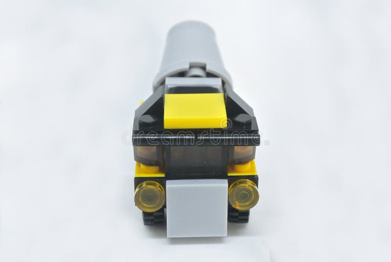 A Miniature Model of a Construction Mixer Lorry Made of Plastic Bricks ...