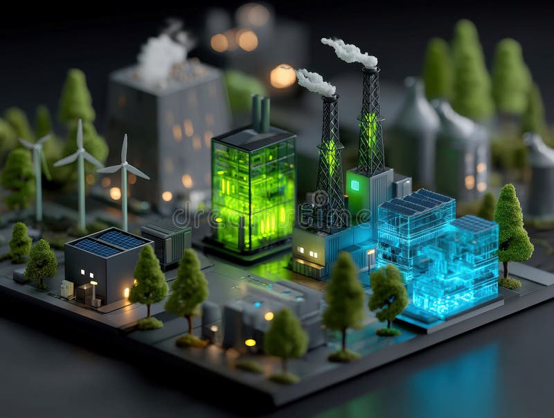 A Miniature Model of an Eco-friendly Industrial Complex, Combining ...