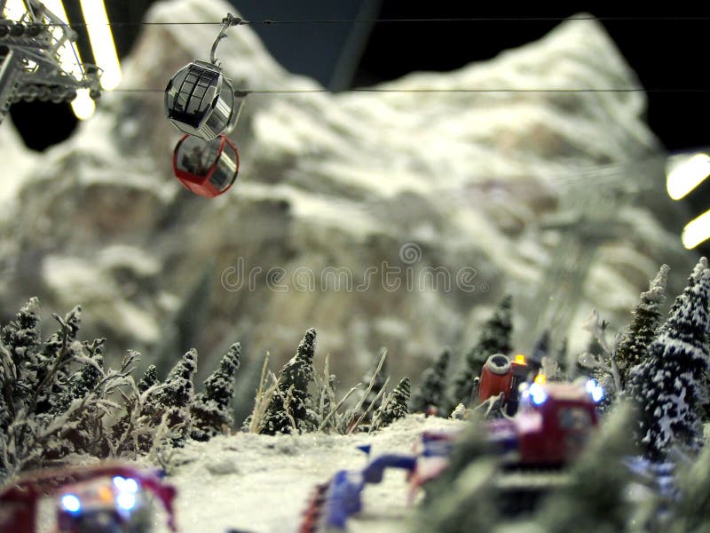 Miniature Model of Gondola at Ski Resort Stock Photo - Image of skiing ...