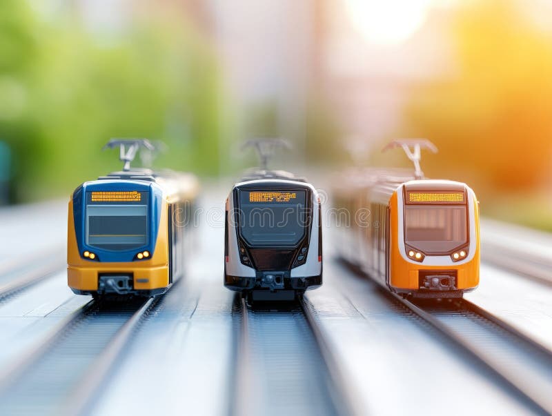 Miniature Model of High Speed Trains on Parallel Tracks Showcasing ...