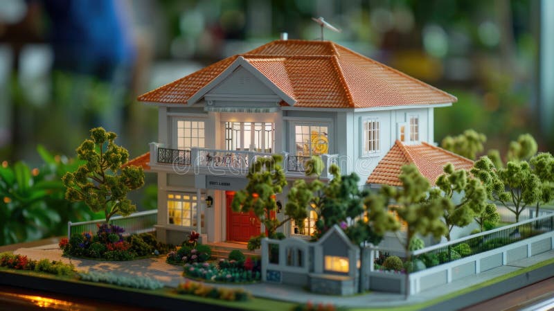 A Miniature Model of a House Placed on a Table. Ideal for Real Estate ...