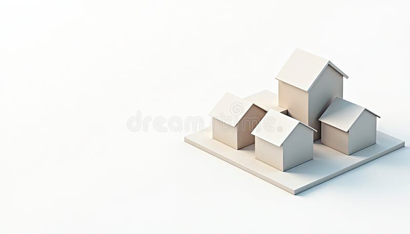 Miniature Model Houses Clustered Together on a Small Platform ...