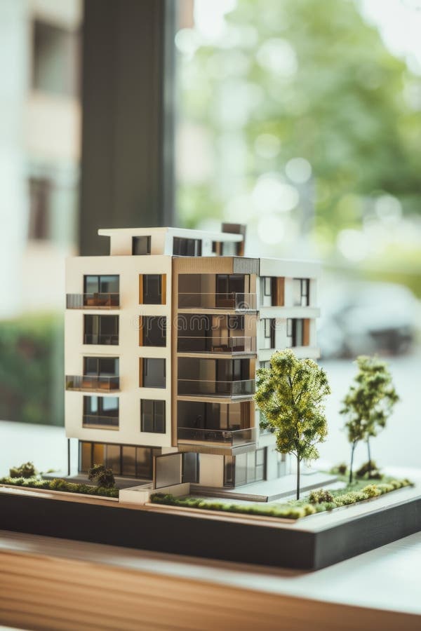 Miniature Model of Modern Apartment Building Stock Photo - Image of ...