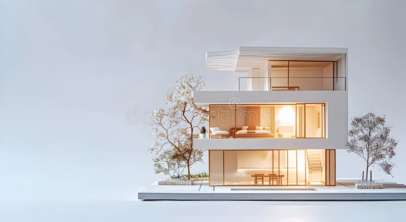 A Miniature Model of a Modern Home Stock Image - Image of innovation ...