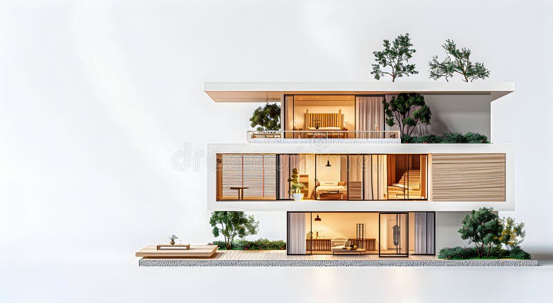 A Miniature Model of a Modern Home Stock Photo - Image of innovation ...