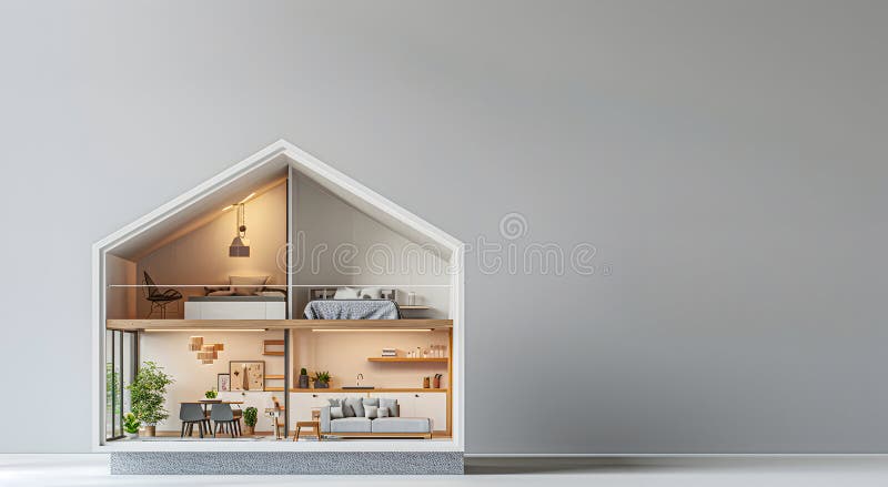 A Miniature Model of a Modern Home Stock Photo - Image of layout ...