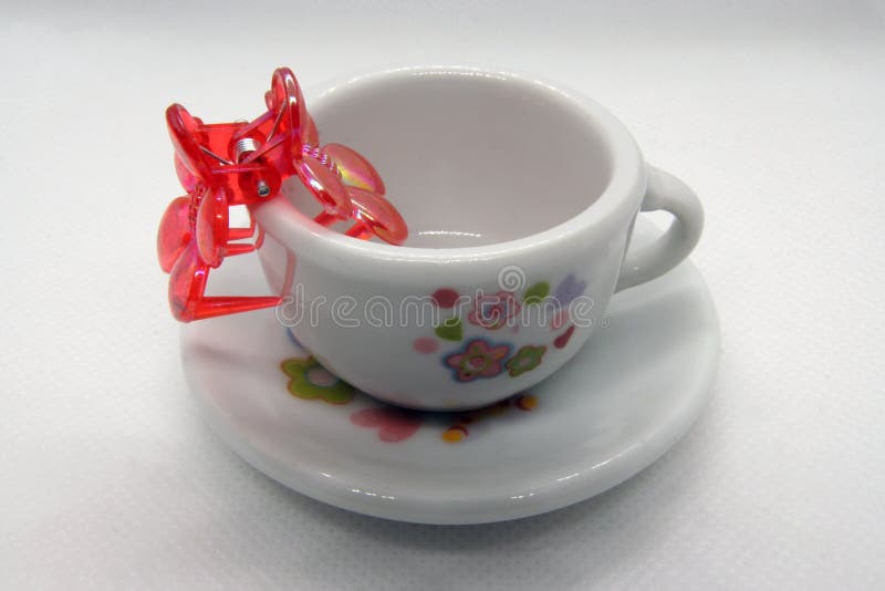 Miniature Model of a Tea Cup. Kids Playing Tea Set Stock Image - Image ...