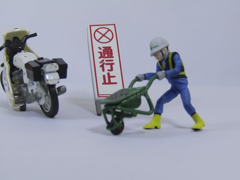 The miniature model works. stock image. Image of green - 99340151