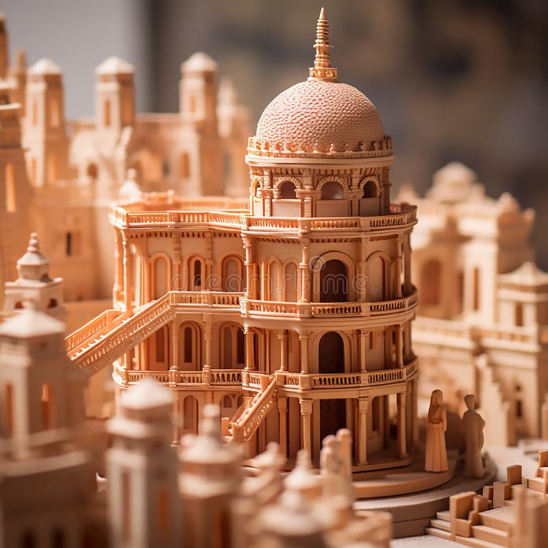 Miniature Models of Buildings and Tourist. Eiffel Tower in Paris ...