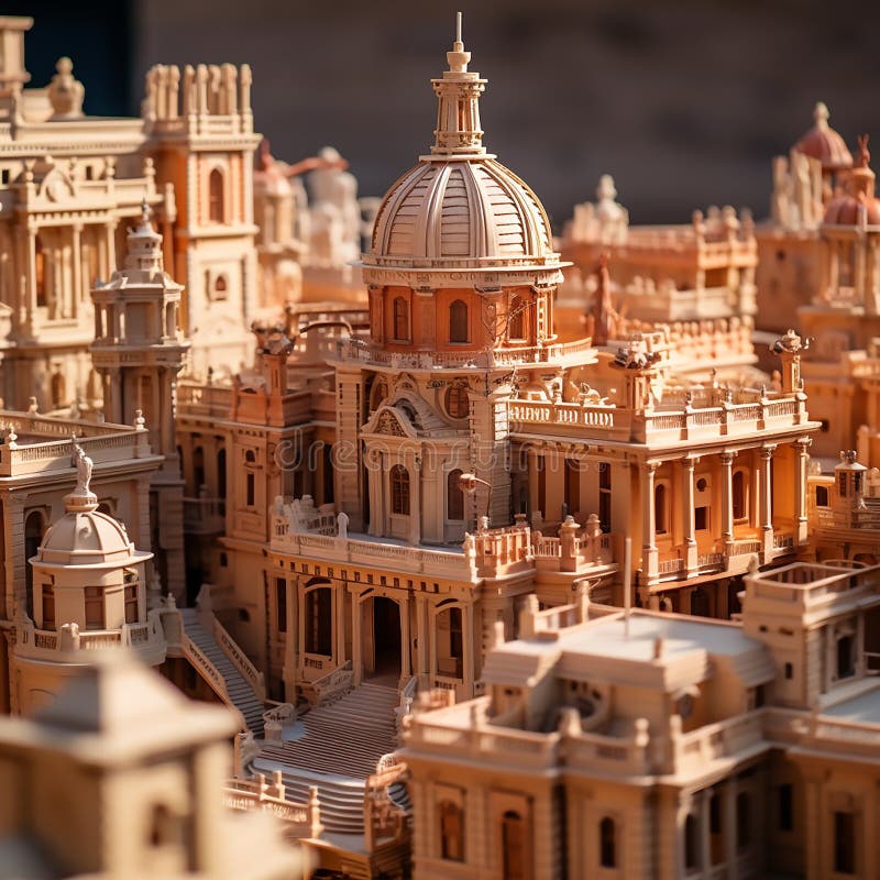 Miniature Models of Buildings and Tourist. Eiffel Tower in Paris ...