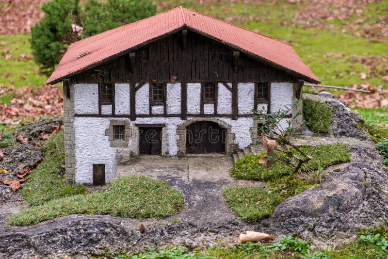 Miniature Models of Traditional Basque Farmhouses, Spain Stock Image ...