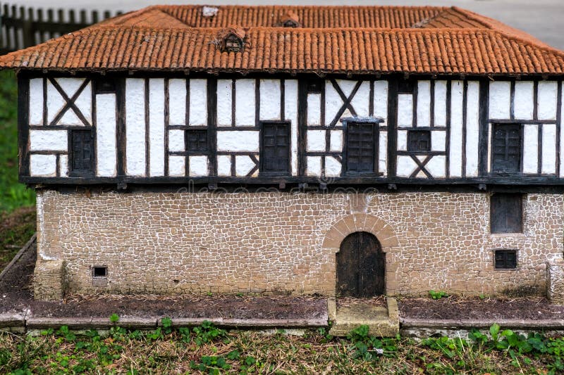 Miniature Models of Traditional Basque Farmhouses, Spain Stock Image ...