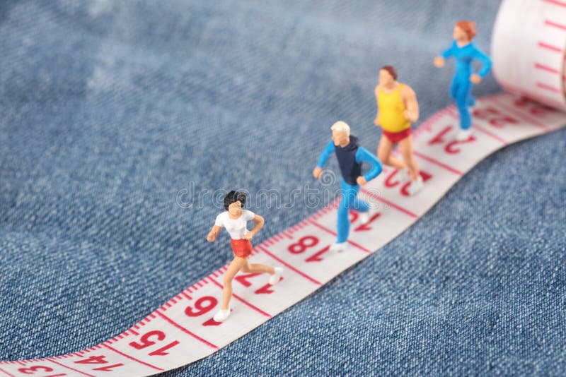 Miniature Models of Various Dolls Running on a Tape Ruler for Exercise ...