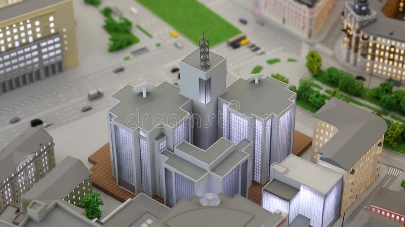 Miniature of Modern Illuminated Building in VDNKH Stock Footage - Video ...