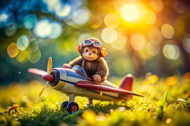 Miniature Monkey Airplane Adventure a TiltShift Perspective on a Tiny ...