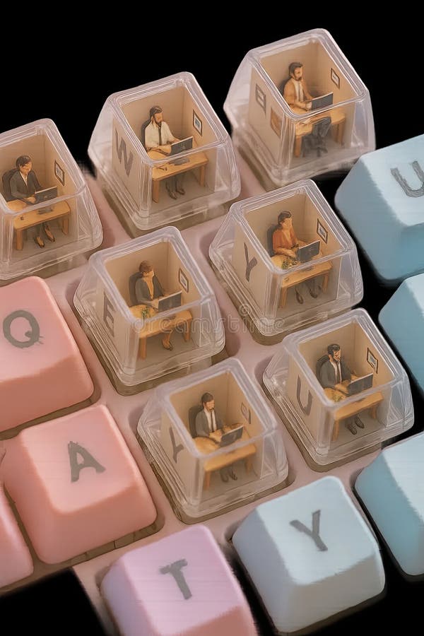 Miniature Office Worker in a Keyboard Keycaps a Whimsical Take on ...