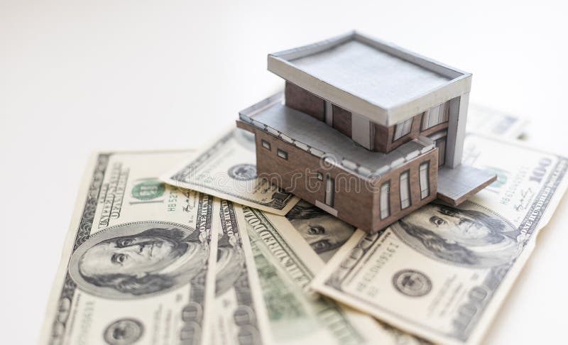 Miniature Paper House with Money Stock Image - Image of payment, money ...