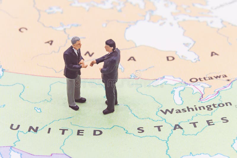 Miniature People, Businessman Standing on Map American Stock Image ...