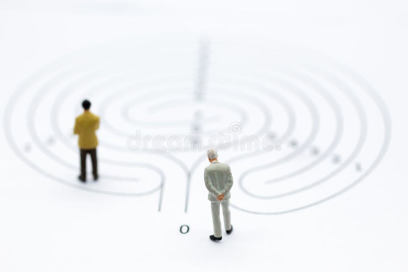 Miniature People : Businessmen in the Maze. Image Use for To Sol Stock ...