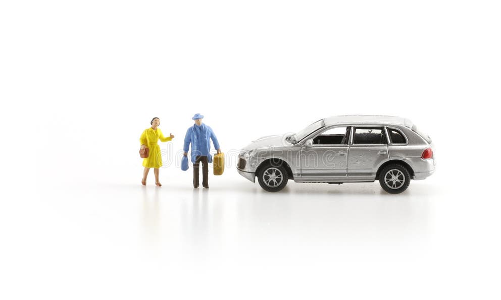 Miniature people with car stock photo. Image of background - 95812492