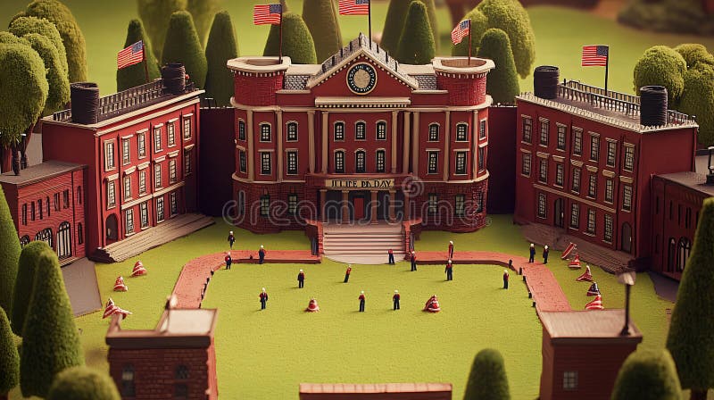 Miniature People Celebrating Juneteenth in Front of University Building ...