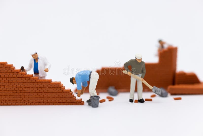 Miniature People: Construction Workers Building Plans , Have Building ...