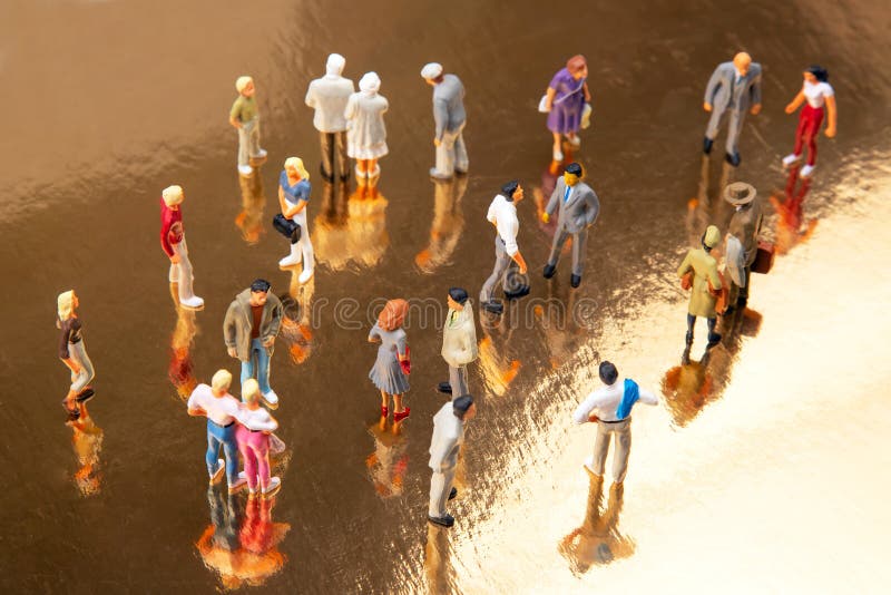 Miniature People. Different People Communicate with Each Other Stock ...