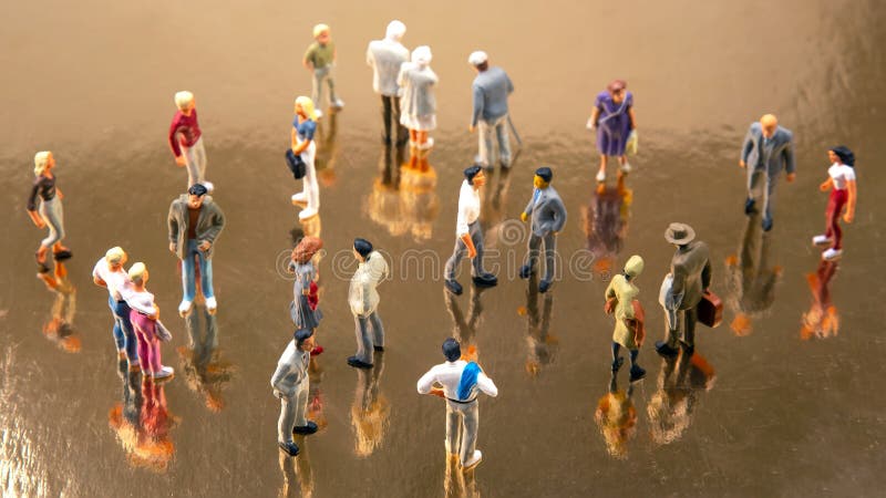 Miniature People. Different People Communicate with Each Other Stock ...