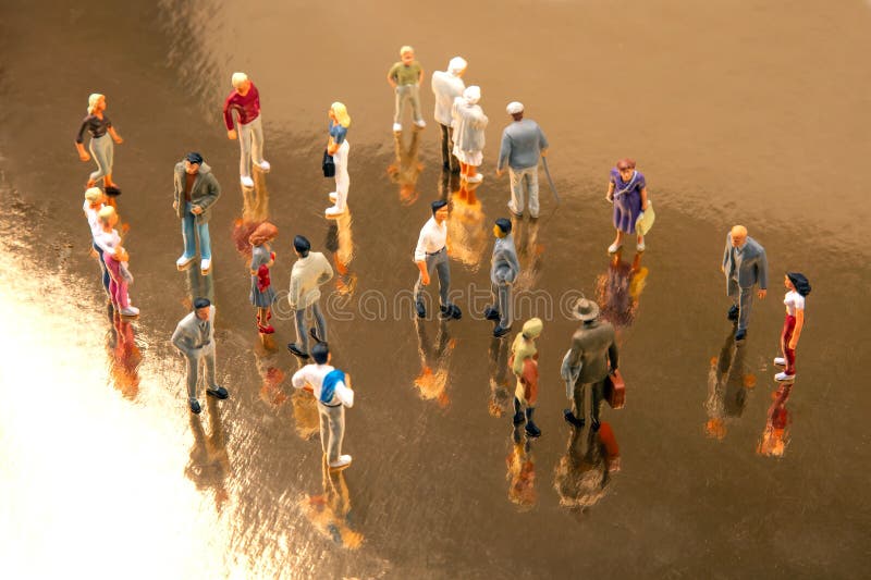 Miniature People. Different People Communicate with Each Other Stock ...