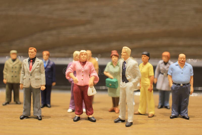 Miniature Toy People Stand in Different Poses Stock Photo - Image of ...